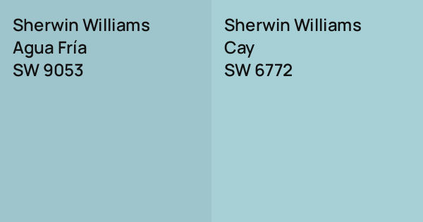 Sherwin Williams Agua Fría vs. Sherwin Williams Cay comparison