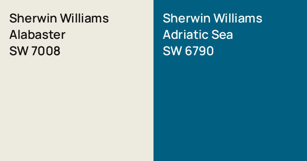 Sherwin Williams Alabaster vs. Sherwin Williams Adriatic Sea comparison
