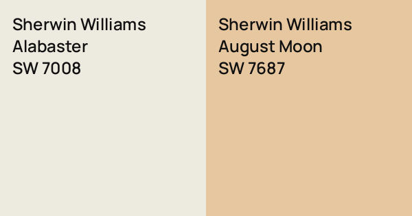 Sherwin Williams Alabaster vs. Sherwin Williams August Moon comparison