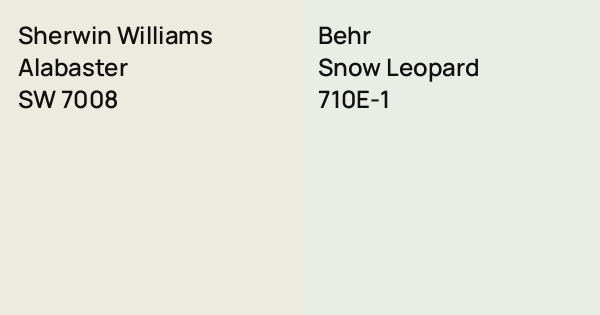 Sherwin Williams Alabaster vs. Behr Snow Leopard comparison