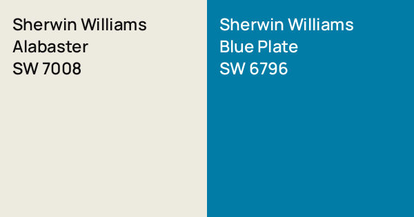Sherwin Williams Alabaster vs. Sherwin Williams Blue Plate comparison