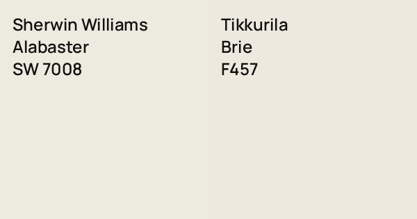 Sherwin Williams Alabaster vs. Tikkurila Brie comparison