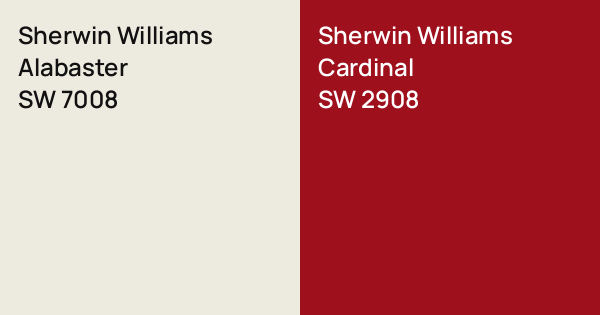 Sherwin Williams Alabaster vs. Sherwin Williams Cardinal comparison