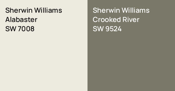 Sherwin Williams Alabaster vs. Sherwin Williams Crooked River comparison