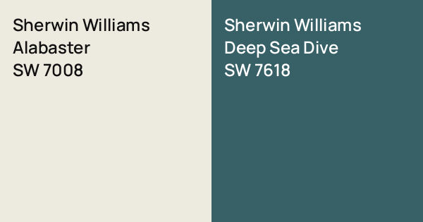 Sherwin Williams Alabaster vs. Sherwin Williams Deep Sea Dive comparison