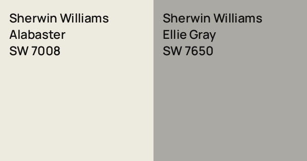 Sherwin Williams Alabaster vs. Sherwin Williams Ellie Gray comparison