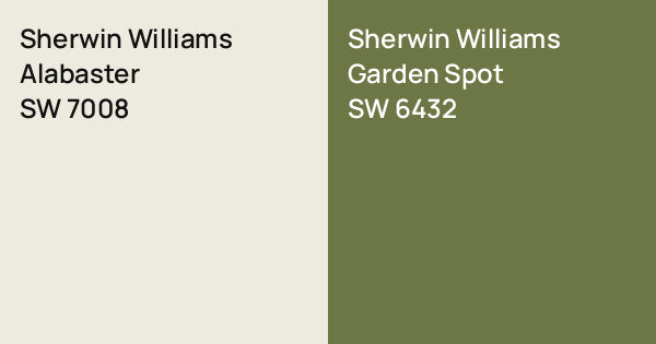 Sherwin Williams Alabaster vs. Sherwin Williams Garden Spot comparison