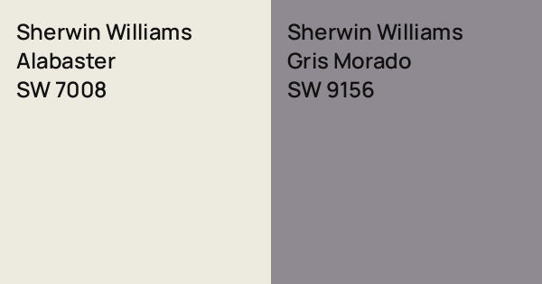 Sherwin Williams Alabaster vs. Sherwin Williams Gris Morado comparison