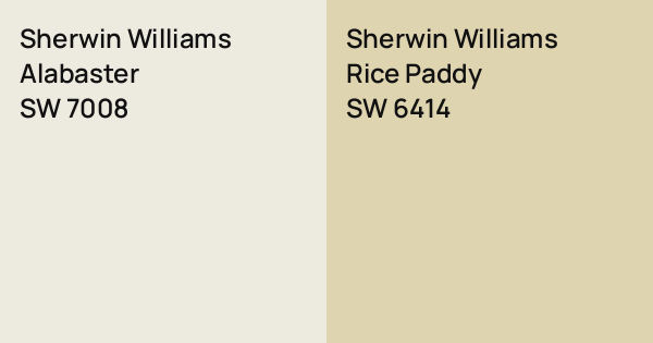 Sherwin Williams Alabaster vs. Sherwin Williams Rice Paddy comparison