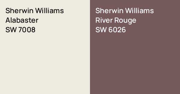Sherwin Williams Alabaster vs. Sherwin Williams River Rouge comparison