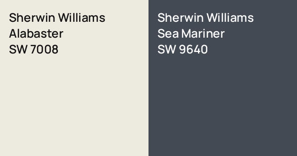 Sherwin Williams Alabaster vs. Sherwin Williams Sea Mariner comparison