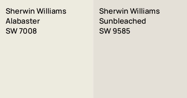 Sherwin Williams Alabaster vs. Sherwin Williams Sunbleached comparison