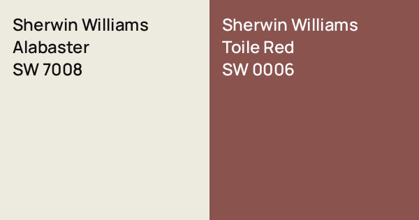 Sherwin Williams Alabaster vs. Sherwin Williams Toile Red comparison