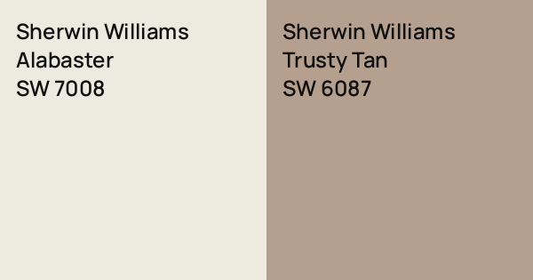 Sherwin Williams Alabaster vs. Sherwin Williams Trusty Tan comparison