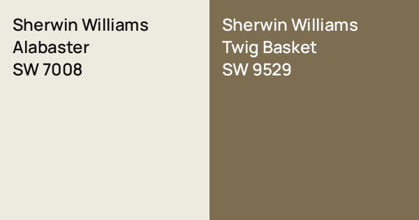Sherwin Williams Alabaster vs. Sherwin Williams Twig Basket comparison