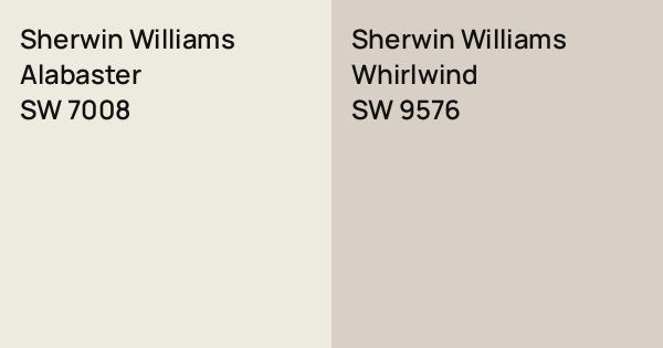 Sherwin Williams Alabaster vs. Sherwin Williams Whirlwind comparison