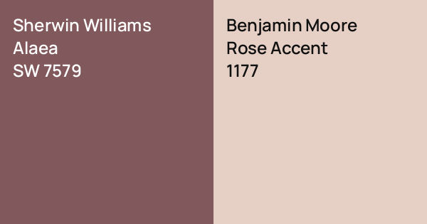 Sherwin Williams Alaea vs. Benjamin Moore Rose Accent comparison