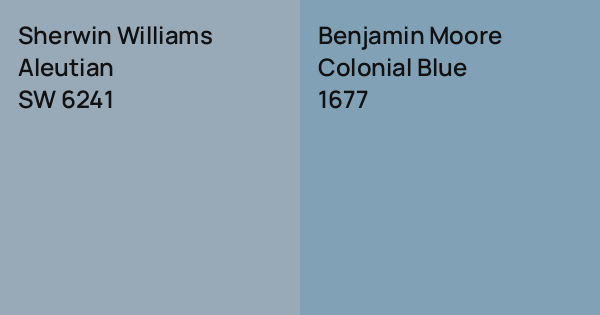 Sherwin Williams Aleutian vs. Benjamin Moore Colonial Blue comparison