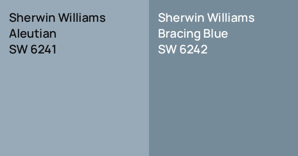 Sherwin Williams Aleutian vs. Sherwin Williams Bracing Blue comparison