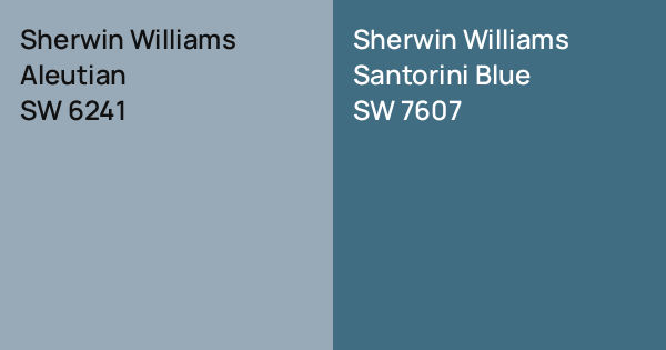 Sherwin Williams Aleutian vs. Sherwin Williams Santorini Blue comparison