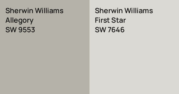 Sherwin Williams Allegory vs. Sherwin Williams First Star comparison