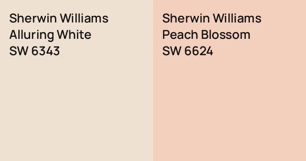 Sherwin Williams Alluring White vs. Sherwin Williams Peach Blossom ...