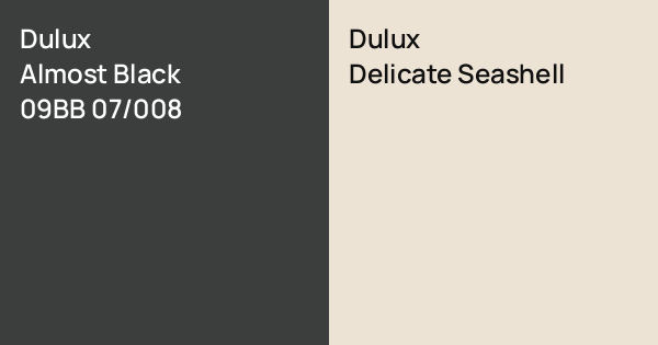 Dulux Almost Black vs. Dulux Delicate Seashell comparison