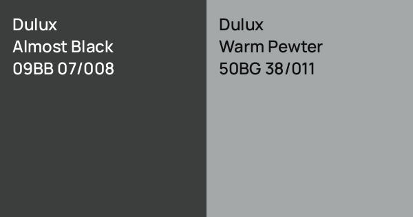 Dulux Almost Black vs. Dulux Warm Pewter comparison
