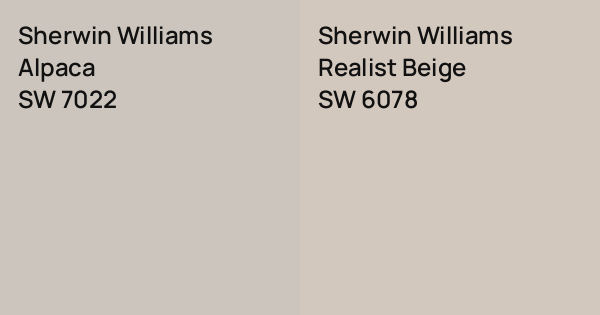 Sherwin Williams Alpaca vs. Sherwin Williams Realist Beige comparison