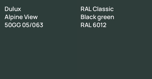 Dulux Alpine View vs. RAL Classic Black green comparison