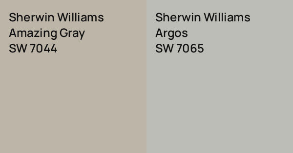 Sherwin Williams Amazing Gray vs. Sherwin Williams Argos comparison
