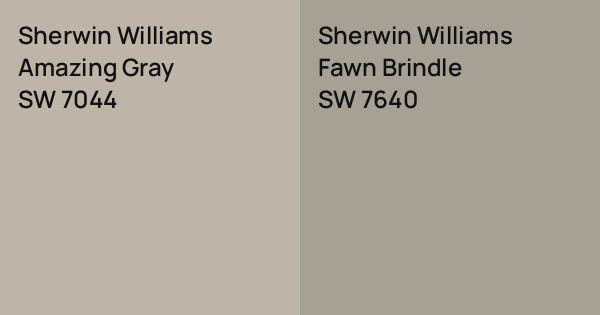 Sherwin Williams Amazing Gray vs. Sherwin Williams Fawn Brindle comparison