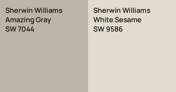Sherwin Williams Amazing Gray vs. Sherwin Williams White Sesame comparison