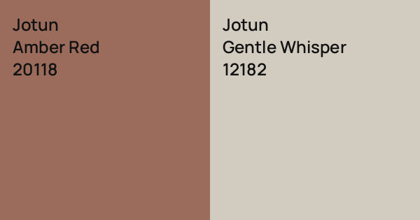 Jotun Amber Red vs. Jotun Gentle Whisper comparison