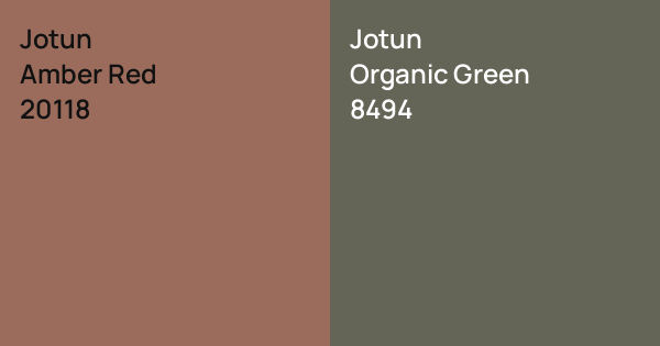 Jotun Amber Red vs. Jotun Organic Green comparison