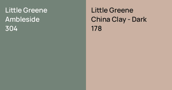 Little Greene Ambleside vs. Little Greene China Clay - Dark comparison