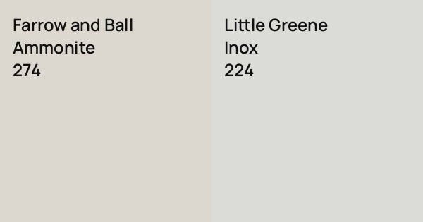 Farrow and Ball Ammonite vs. Little Greene Inox comparison
