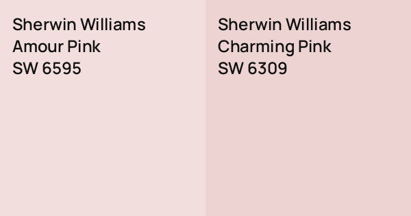 Sherwin Williams Amour Pink vs. Sherwin Williams Charming Pink comparison