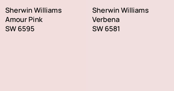 Sherwin Williams Amour Pink vs. Sherwin Williams Verbena comparison