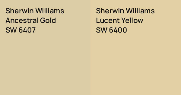 Sherwin Williams Ancestral Gold vs. Sherwin Williams Lucent Yellow ...
