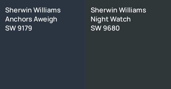 Sherwin Williams Anchors Aweigh vs. Sherwin Williams Night Watch comparison