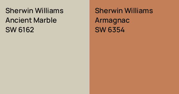 Sherwin Williams Ancient Marble vs. Sherwin Williams Armagnac comparison
