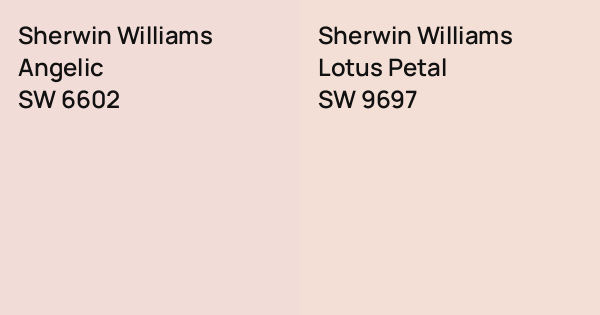Sherwin Williams Angelic vs. Sherwin Williams Lotus Petal comparison
