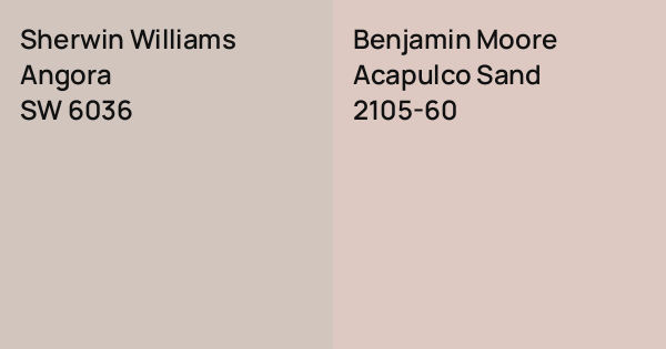 Sherwin Williams Angora vs. Benjamin Moore Acapulco Sand comparison