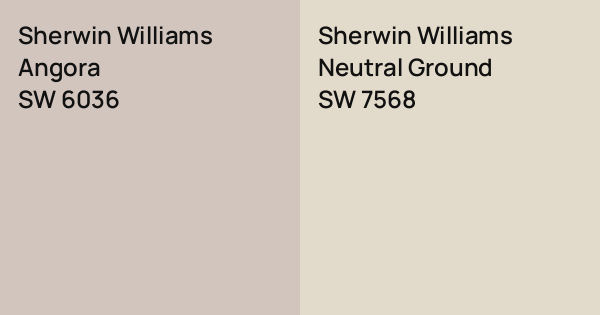 Sherwin Williams Angora vs. Sherwin Williams Neutral Ground comparison