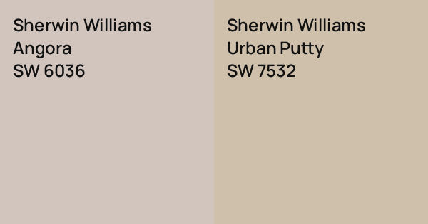 Sherwin Williams Angora vs. Sherwin Williams Urban Putty comparison