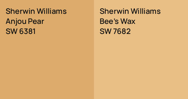 Sherwin Williams Anjou Pear vs. Sherwin Williams Bee's Wax comparison