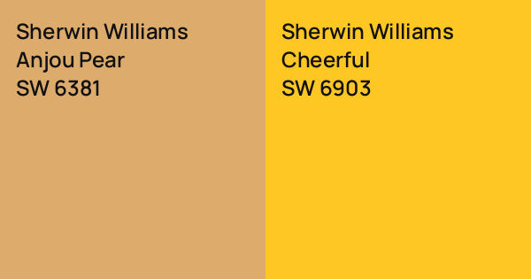 Sherwin Williams Anjou Pear vs. Sherwin Williams Cheerful comparison