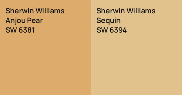 Sherwin Williams Anjou Pear vs. Sherwin Williams Sequin comparison