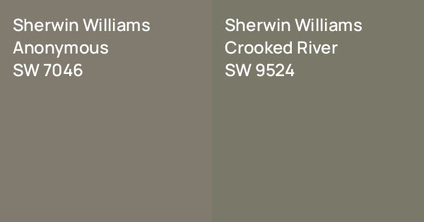 Sherwin Williams Anonymous vs. Sherwin Williams Crooked River comparison